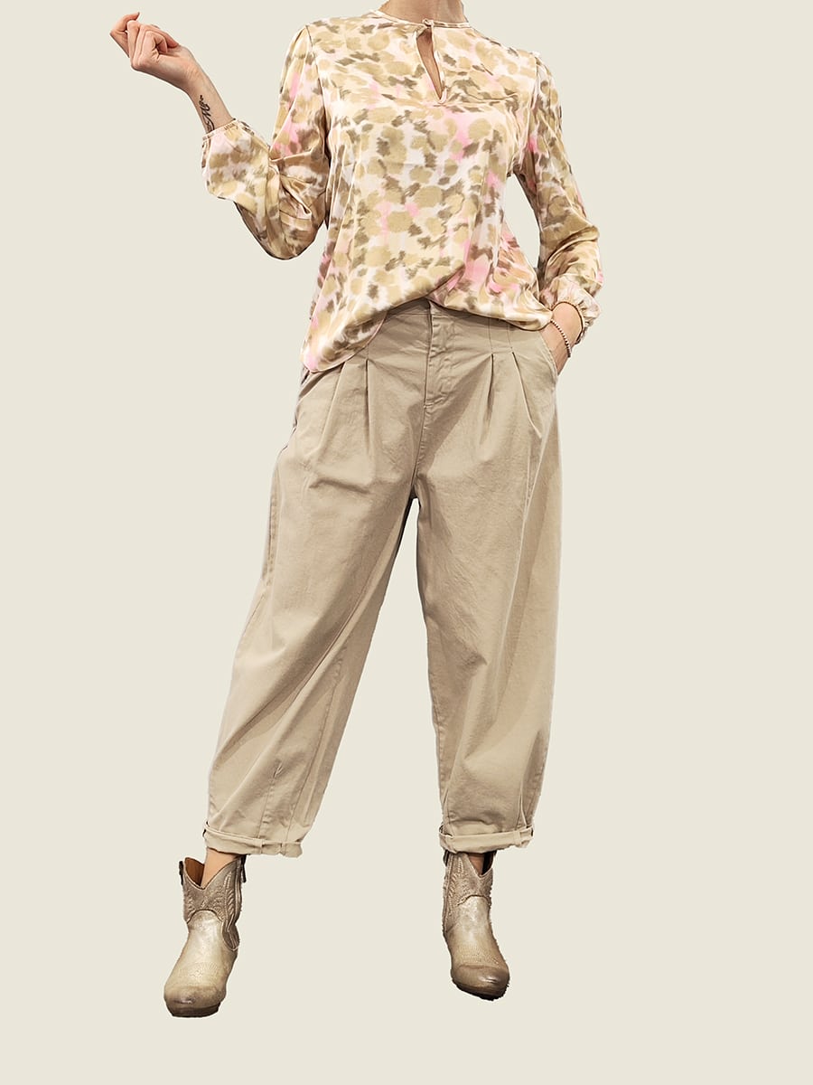 BLUSA CON BOTTONE GIOIELLO ART. M9948F165 - Ross Abbigliamento